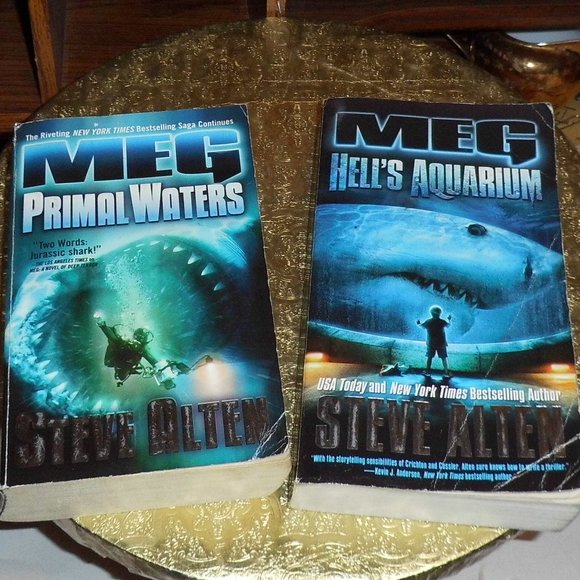 Steve Alten | Other | Books Set2 Meg Primal Waters Meg Hells Aquarium ...